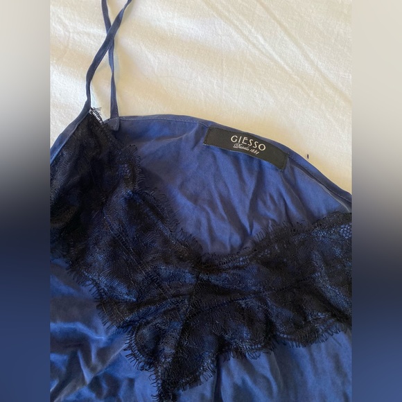giesso | Intimates & Sleepwear | Giesso Blue Lingerie Lace Top | Poshmark